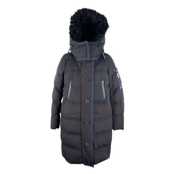Peuterey | Jackets & Coats | Peuterey Chic Long Black Jacket With Blue ...